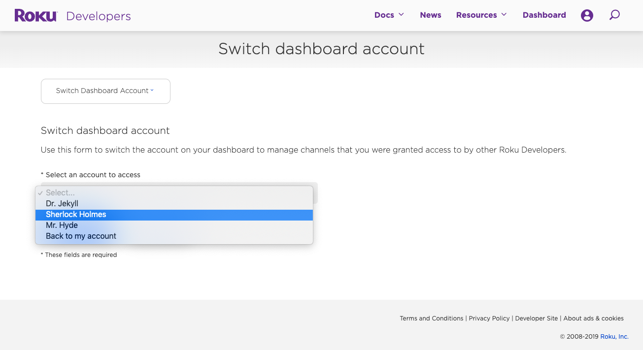User access management in the Developer Dashboard | Roku Developer
