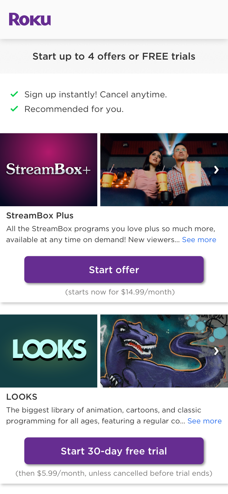 Instant Signup | Roku Developer