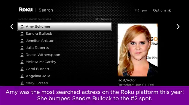 Top Roku Searches of 2015: TV Shows, Movies, Actors and Actresses