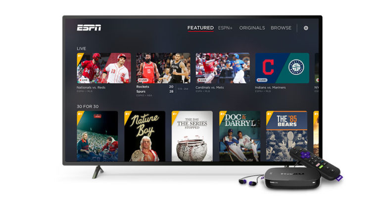 ESPN+ now available on Roku devices