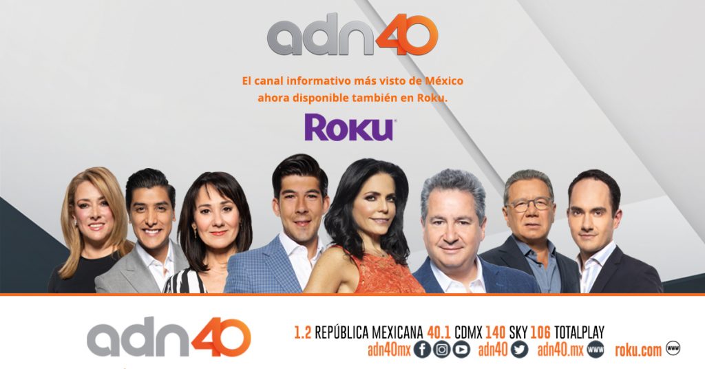 adn40 llega a Roku en México