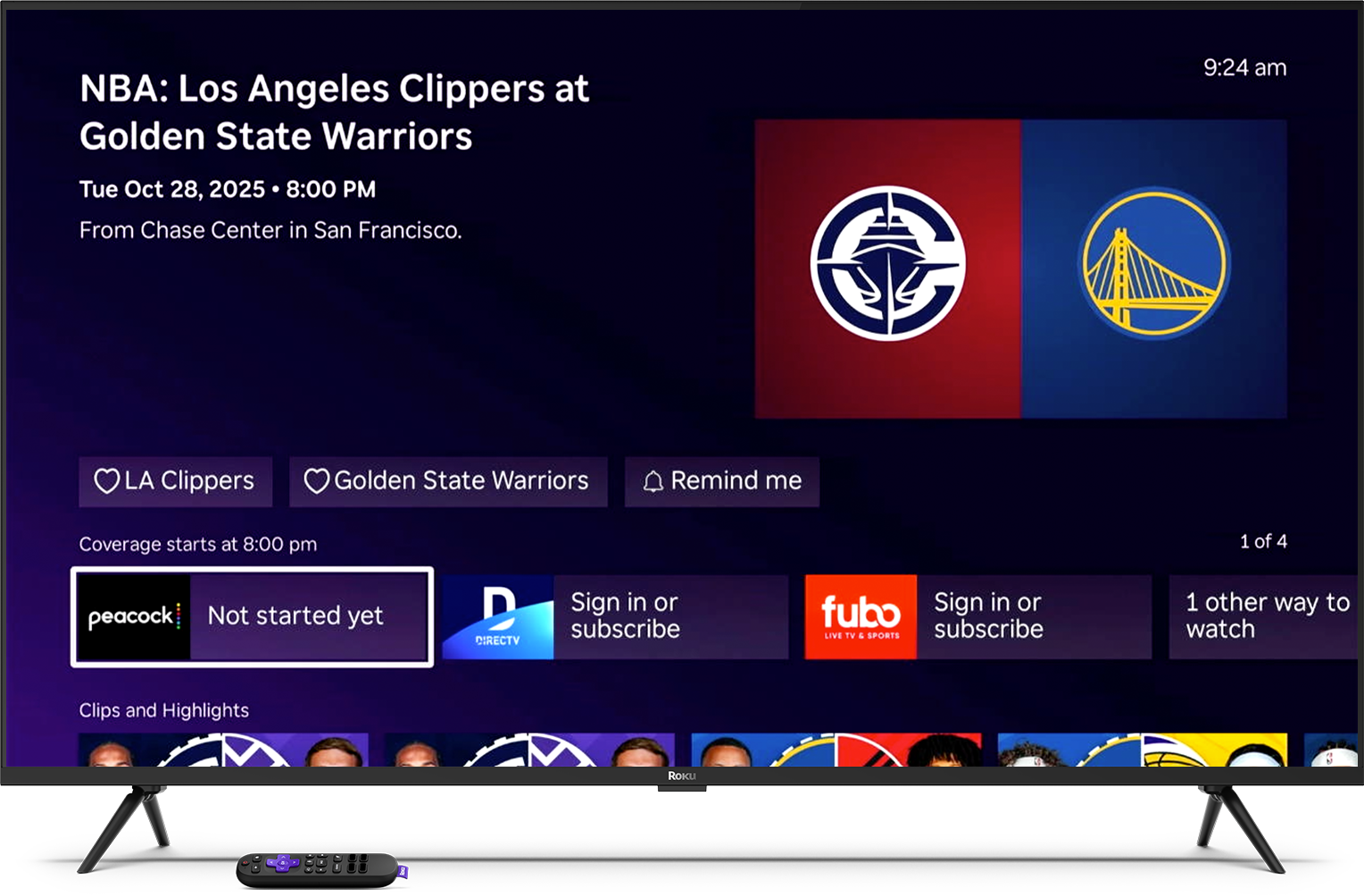 How to stream NBA games on Roku (2025-2026)