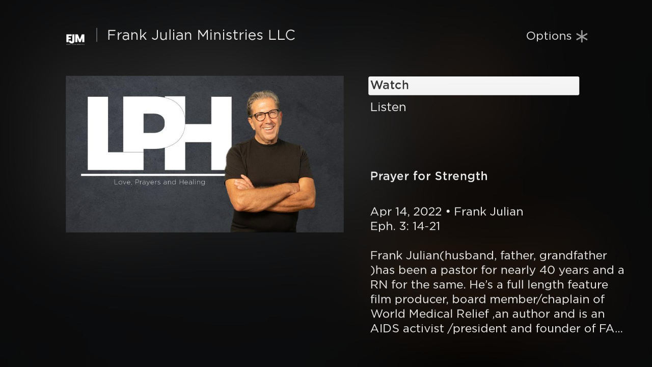 Frank Julian Ministries LLC | TV App | Roku Channel Store | Roku