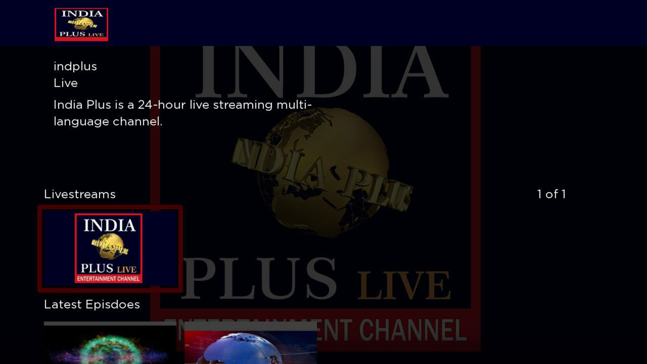 India Plus | TV App | Roku Channel Store | Roku