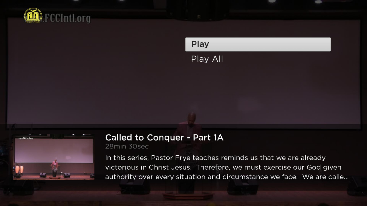 Faith Christian Center Intl. | TV App | Roku Channel Store | Roku