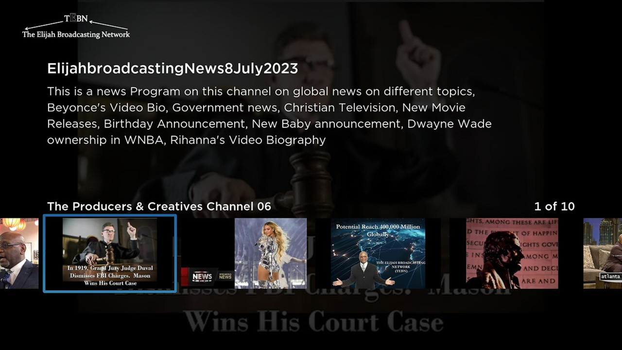The Elijah Broadcast Network | TV App | Roku Channel Store | Roku
