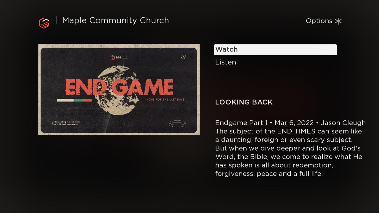 Maple Community Church | TV App | Roku Channel Store | Roku