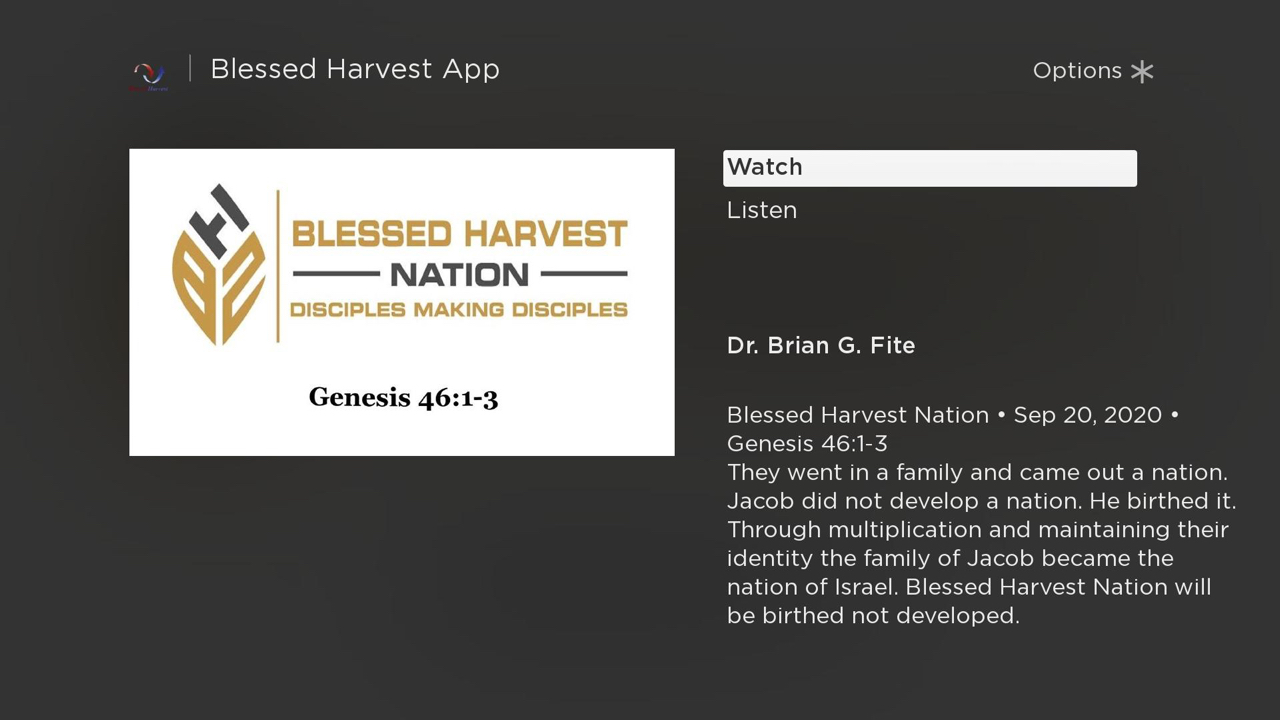 Blessed Harvest App | TV App | Roku Channel Store | Roku