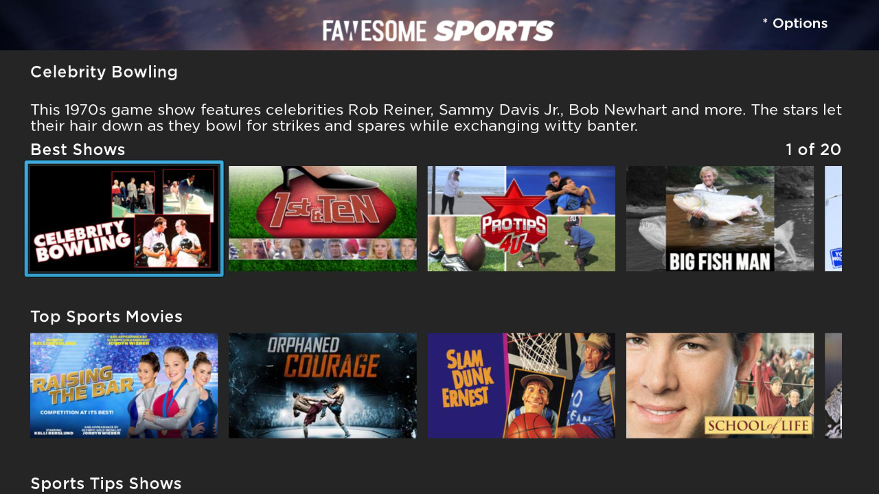 Sports Movies & TV by Fawesome | TV App | Roku Channel Store | Roku