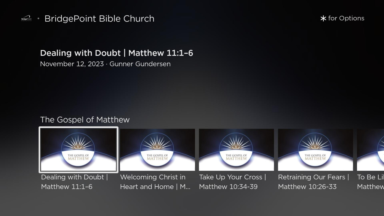 BridgePoint Bible Church | TV App | Roku Channel Store | Roku