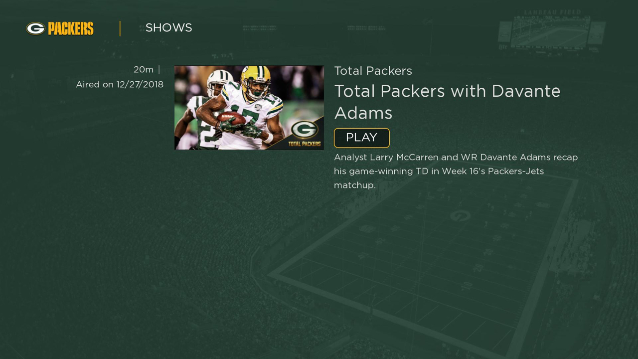 Packers | TV App | Roku Channel Store | Roku