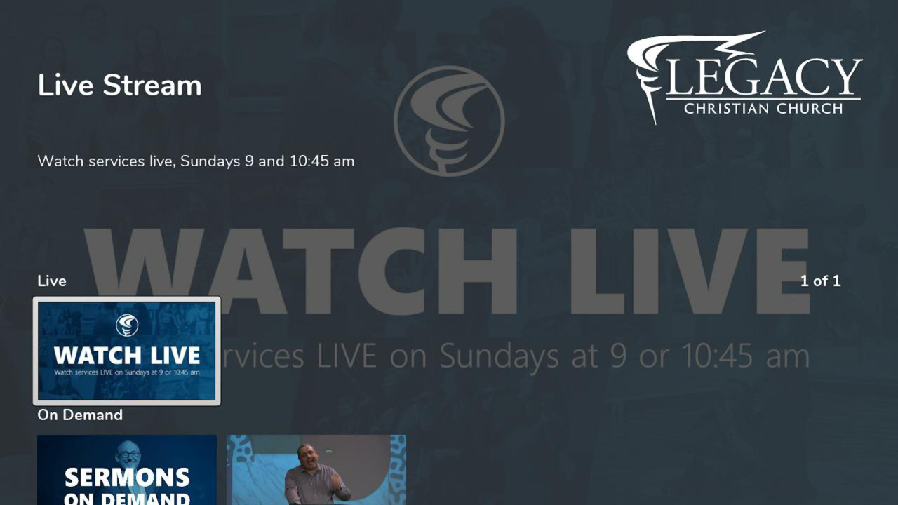 Legacy Christian Church.TV | TV App | Roku Channel Store | Roku