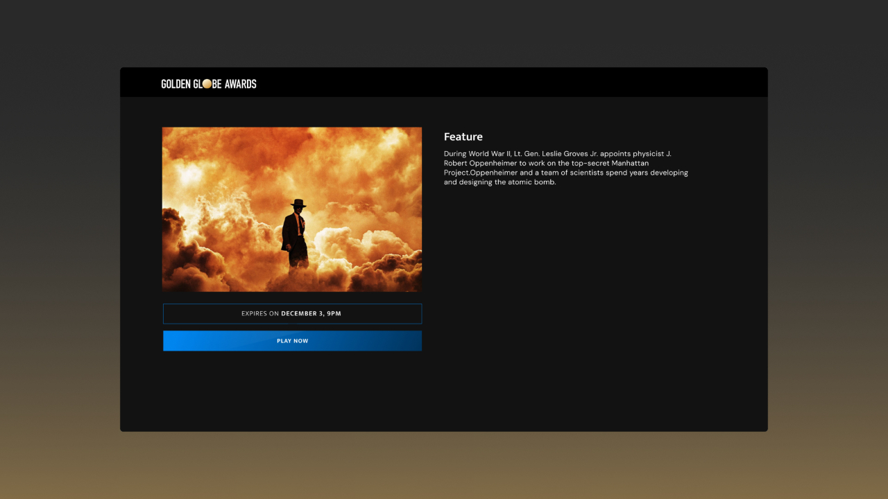 Golden Globes FYC Screeners | TV App | Roku Channel Store | Roku