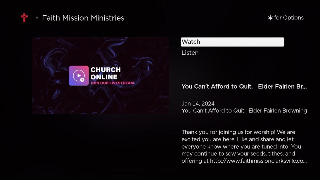 Faith Mission Ministries | TV App | Roku Channel Store | Roku