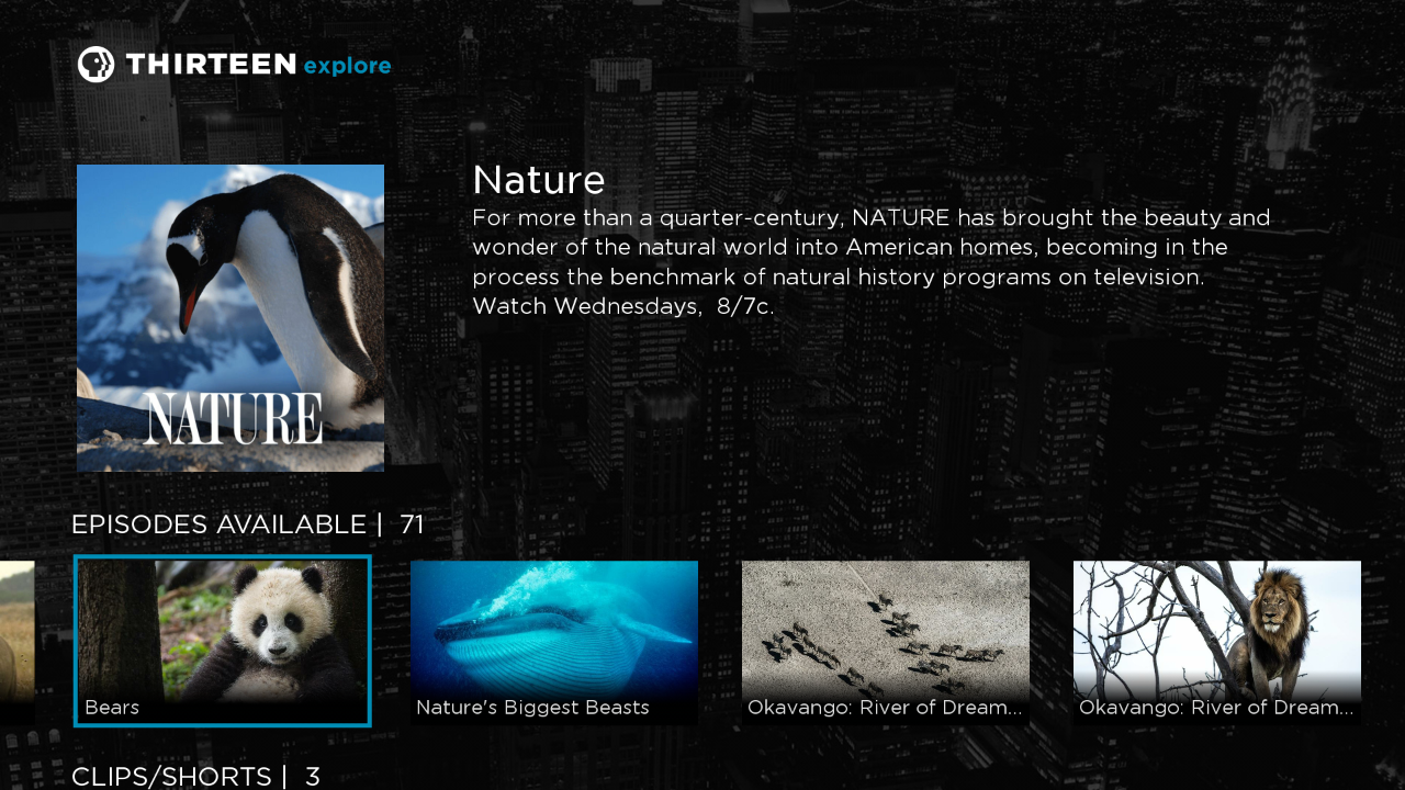 THIRTEEN explore | TV App | Roku Channel Store | Roku
