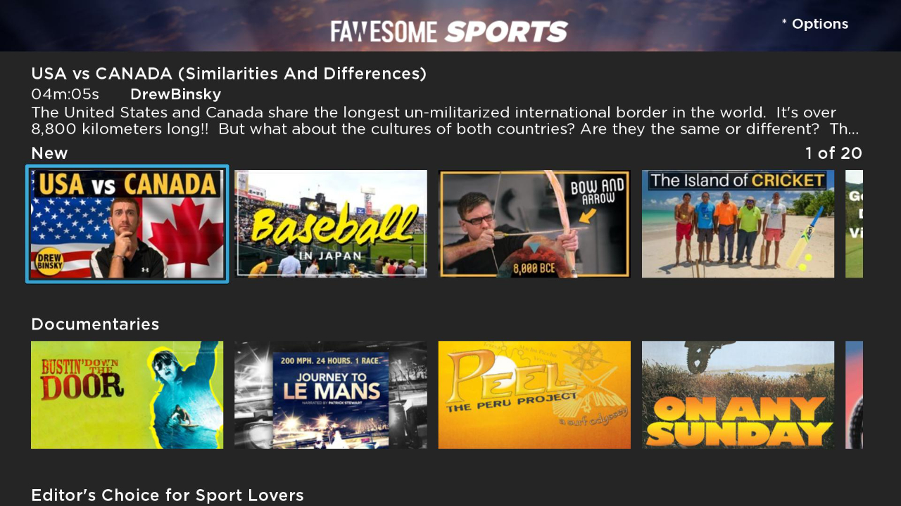 Sports Movies & TV by Fawesome | TV App | Roku Channel Store | Roku