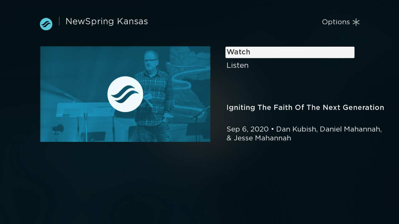 NewSpring Kansas | TV App | Roku Channel Store | Roku