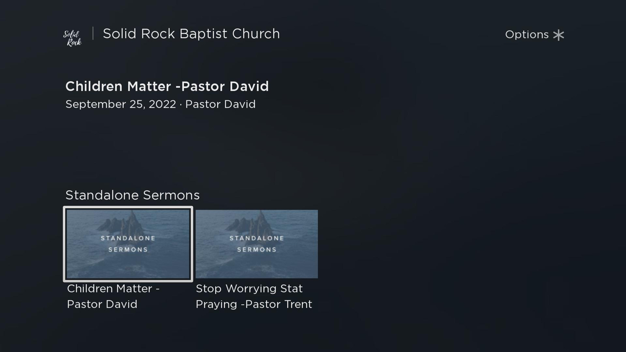Solid Rock Baptist Church | TV App | Roku Channel Store | Roku