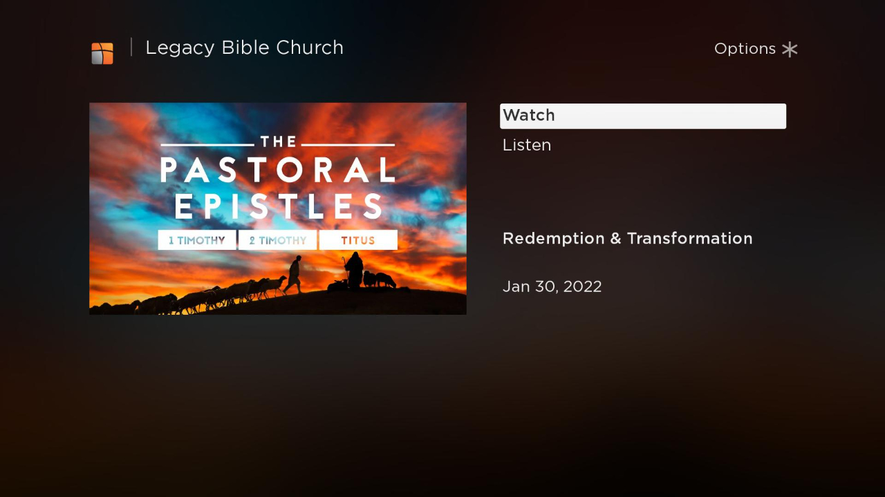 Legacy Bible Church | TV App | Roku Channel Store | Roku