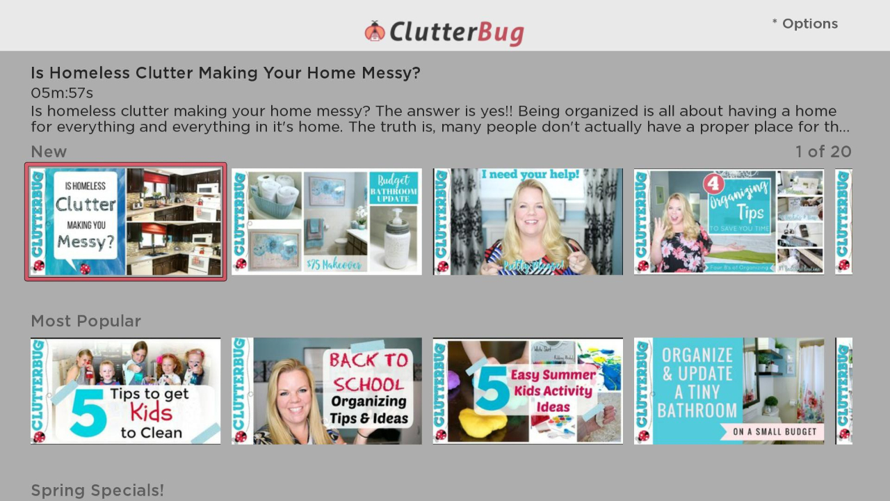 Clutterbug | TV App | Roku Channel Store | Roku