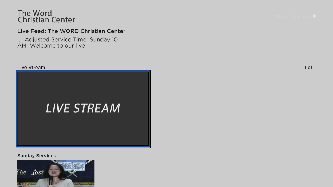 The WORD Christian Center | TV App | Roku Channel Store | Roku