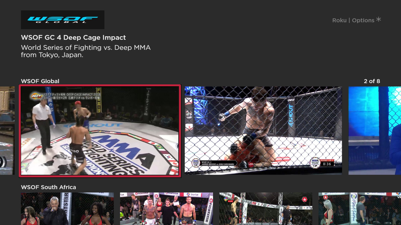 WSOF Global | TV App | Roku Channel Store | Roku