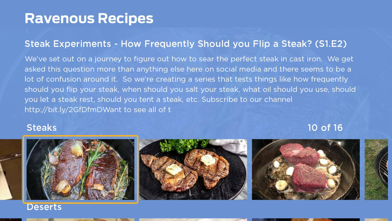 Ravenous Recipes | TV App | Roku Channel Store | Roku