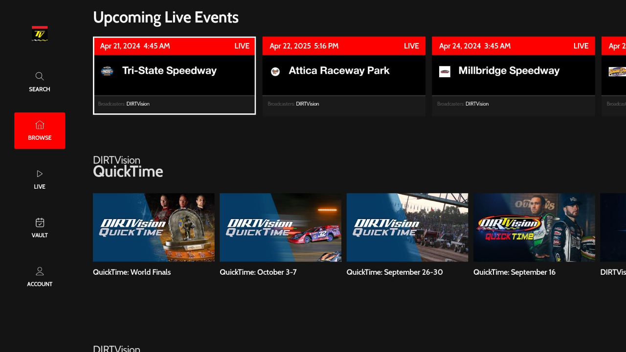 DIRTVision | TV App | Roku Channel Store | Roku