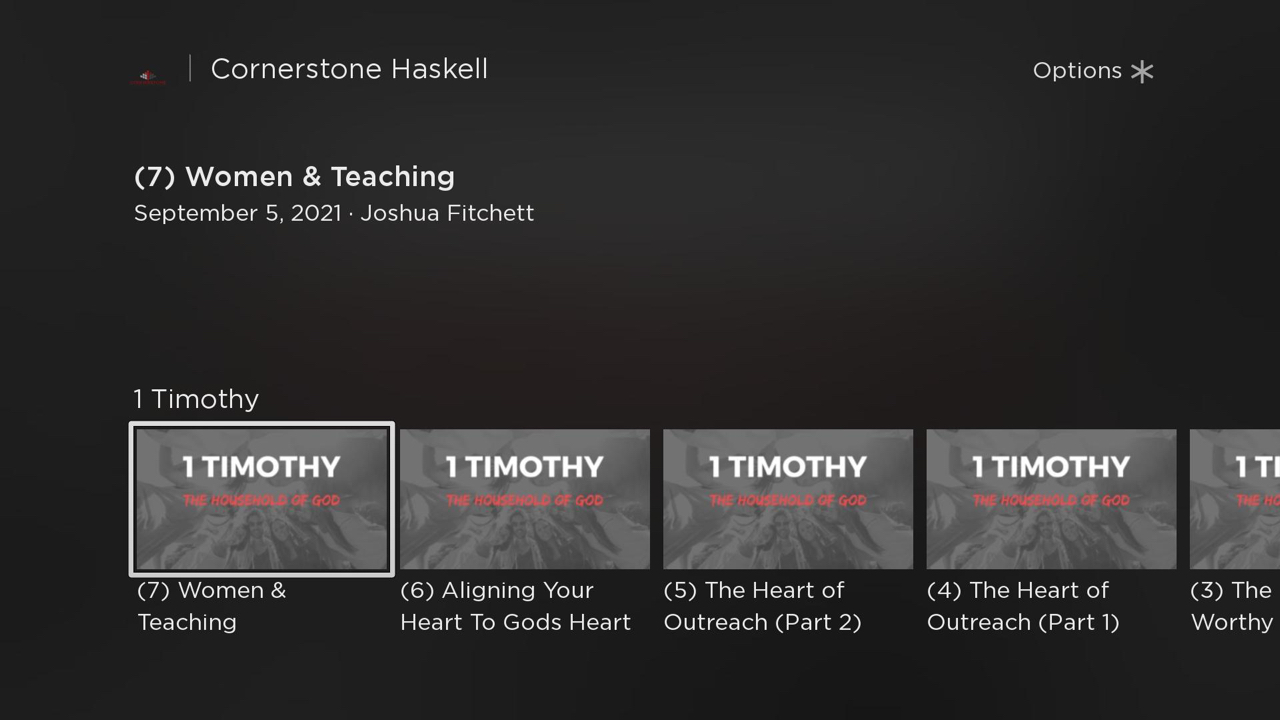 Cornerstone Haskell | TV App | Roku Channel Store | Roku