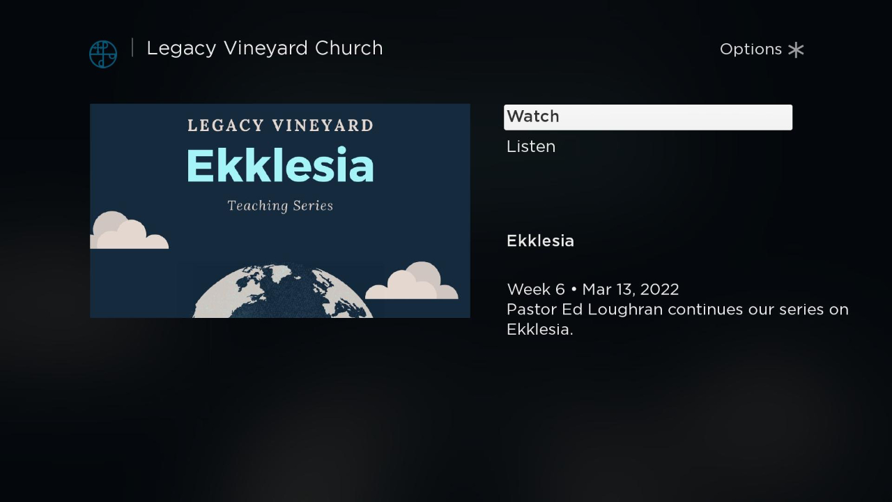 Legacy Vineyard Church | TV App | Roku Channel Store | Roku