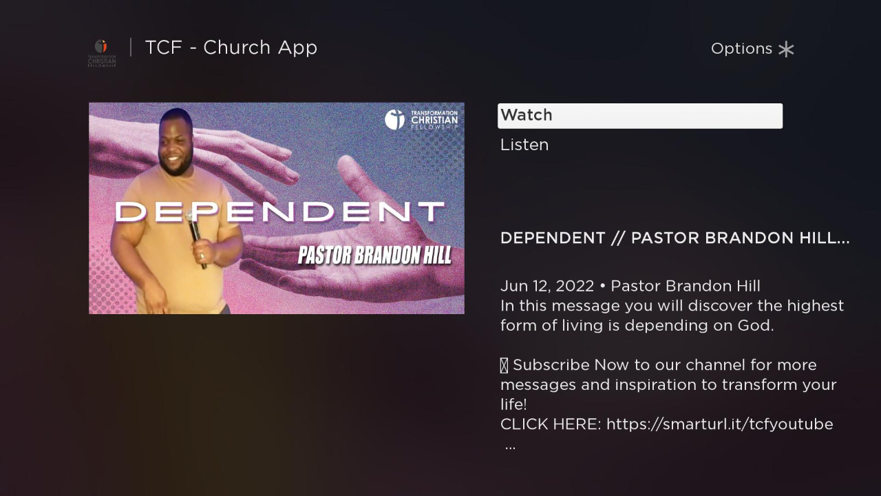 TCF - Church App | TV App | Roku Channel Store | Roku