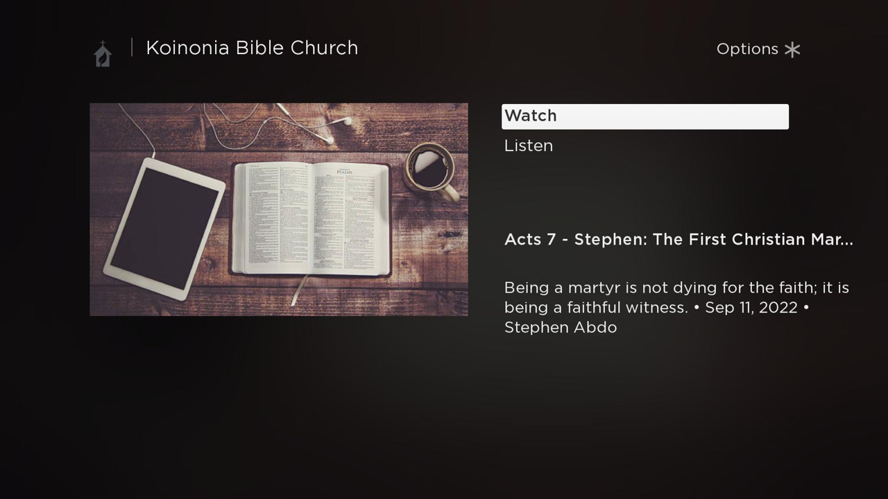 Koinonia Bible Church | TV App | Roku Channel Store | Roku
