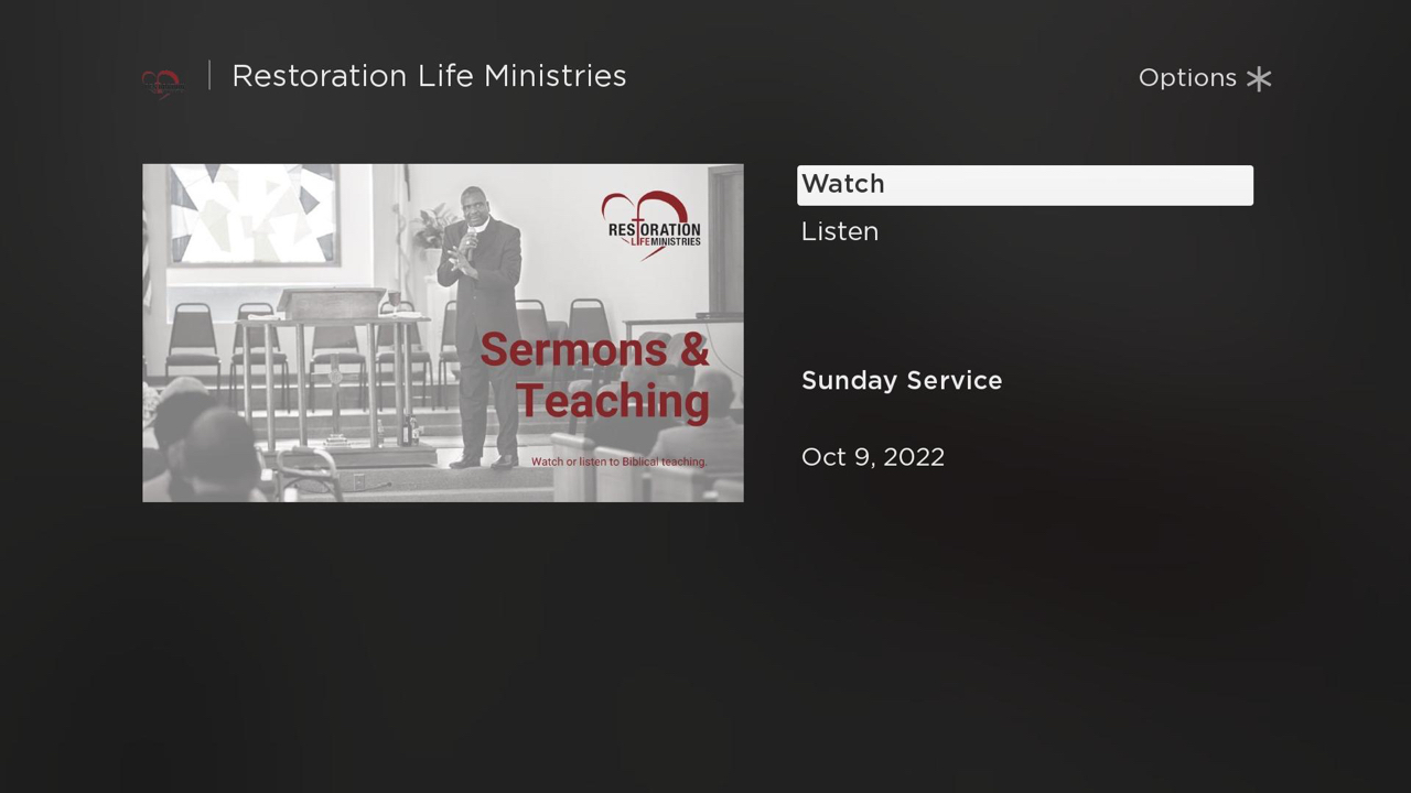 Restoration Life Ministries | TV App | Roku Channel Store | Roku