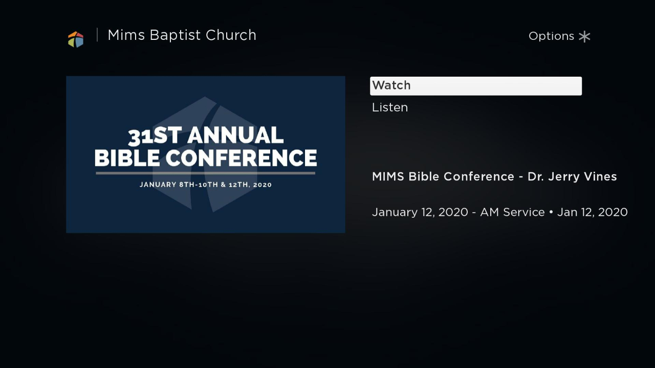 Mims Baptist Church | TV App | Roku Channel Store | Roku