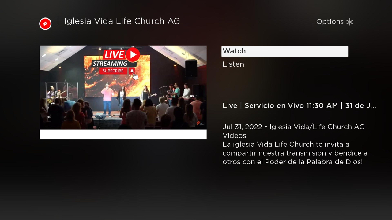 Iglesia Vida Life Church AG | TV App | Roku Channel Store | Roku
