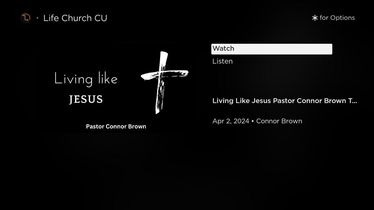 Life Church CU | TV App | Roku Channel Store | Roku
