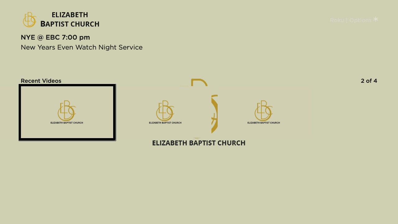 Elizabeth Baptist Church | TV App | Roku Channel Store | Roku