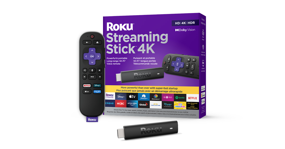 Roku Streaming Stick 4K | TV Stick streaming in 4K, HDR and Dolby Vision | Roku Canada