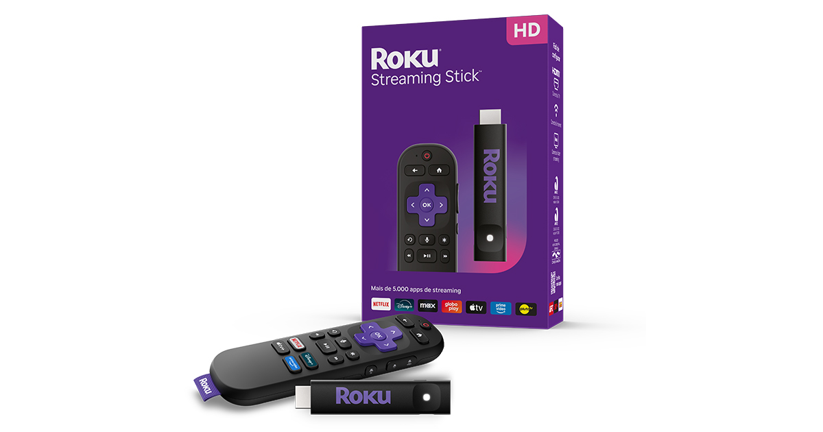 Roku Streaming Stick | Stick de streaming HD eficiente e portátil | Roku Brasil